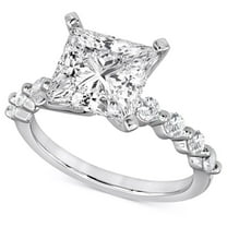 Pompeii3 3Ct Princess Cut Diamond Solitaire Engagement Ring 14k Gold Lab Grown Square Shaped ...