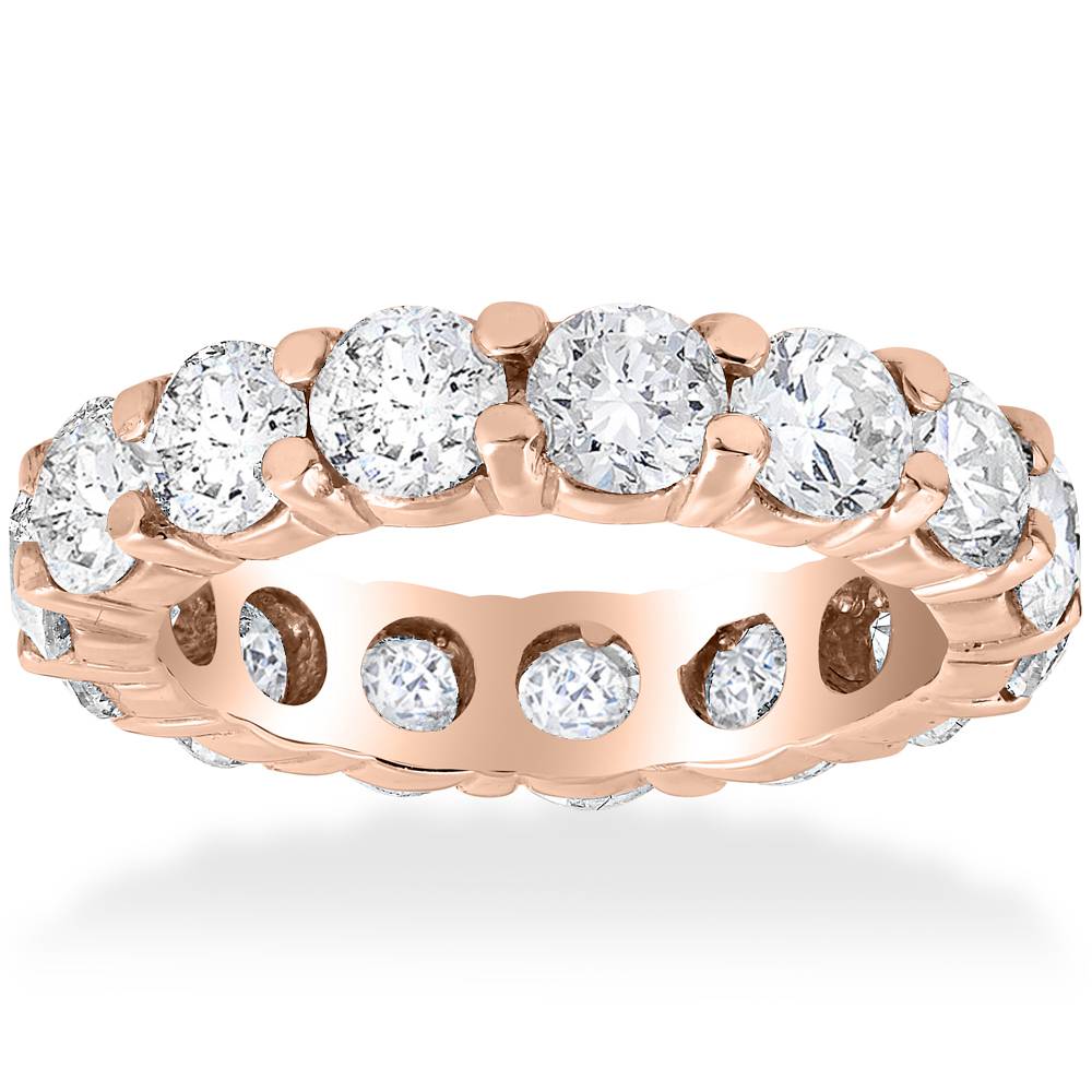 Barzel Classic Rose Gold Plated Pave Eternity Ring- Size 5 - Walmart.com