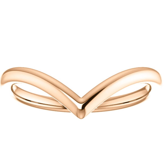 Pompeii Curved V Shape Solid Contour Guard Wedding Band in 14k White ...