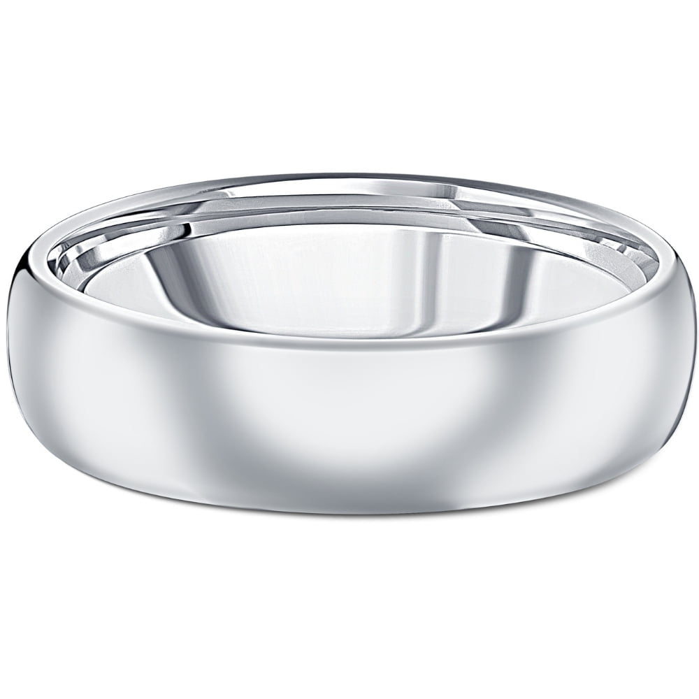 Pompeii3 Men's Polished Tungsten 6mm Dome Comfort Fit Ring Wedding Band ...