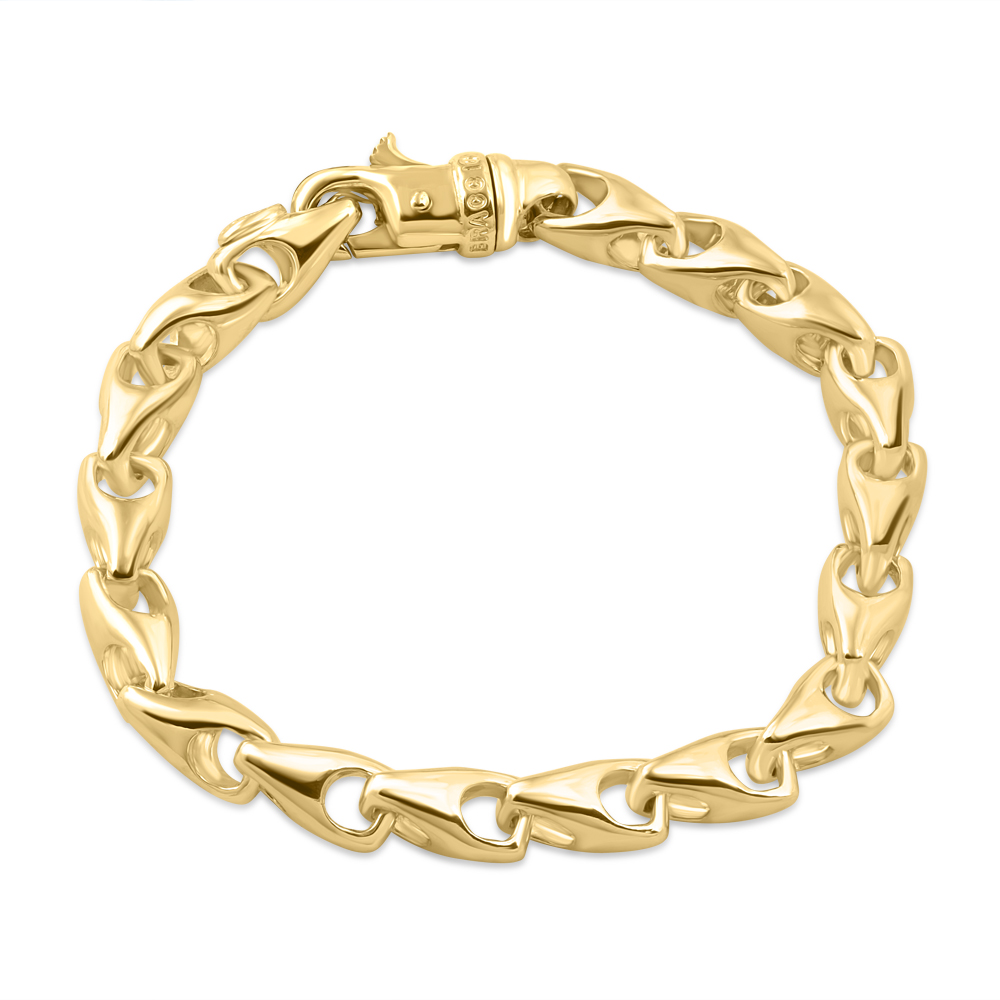Solid 14k Yellow Gold Unique Link Bracelet - Walmart.com