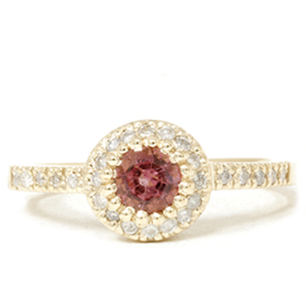 Primal Gold 14 Karat Yellow Gold Pink Tourmaline Birthstone Ring ...