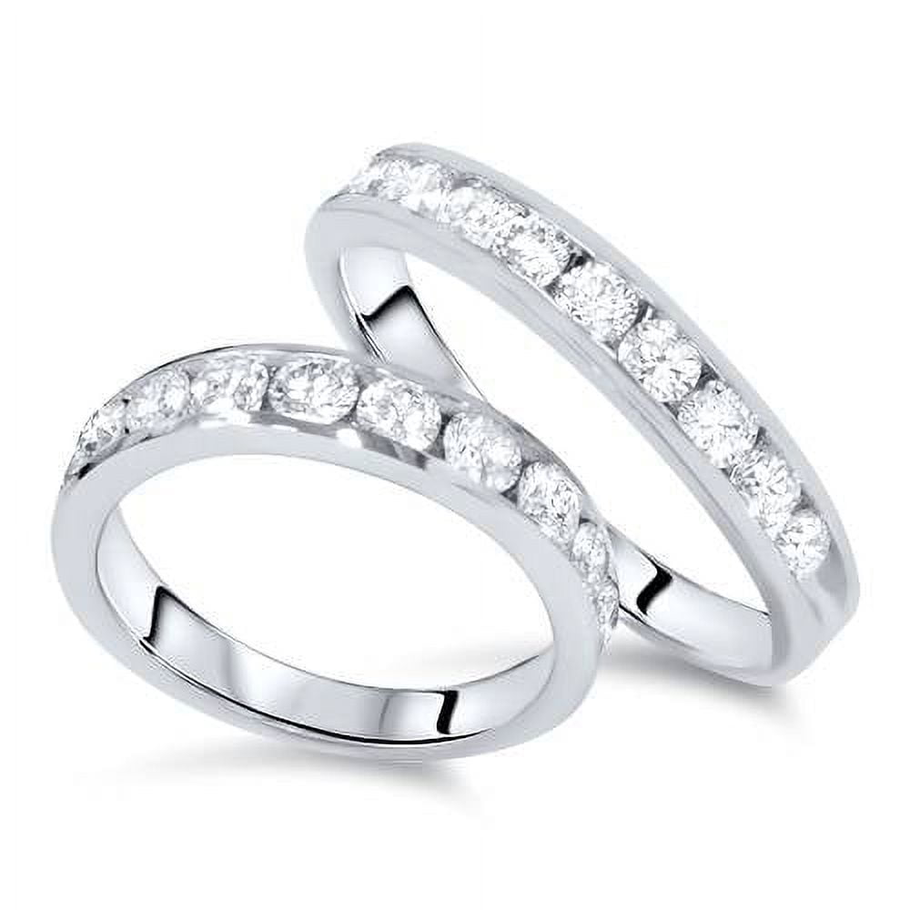 Pompeii3 2ct Diamond 14K White Gold His/Hers Wedding Ring Set - Walmart.com