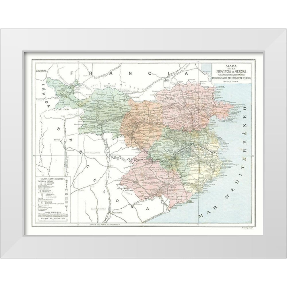Pompido 14x12 White Modern Wood Framed Museum Art Print Titled - Girona ...