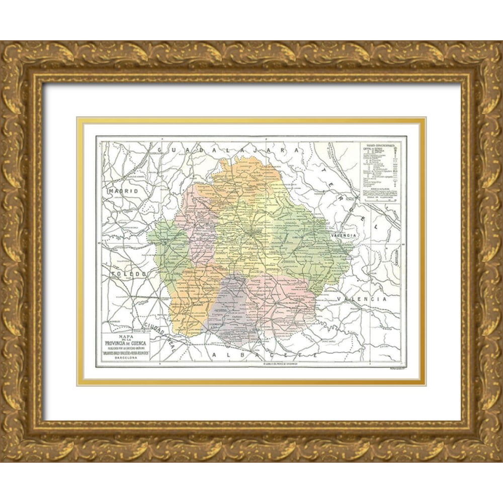 Pompido 24x19 Gold Ornate Wood Framed with Double Matting Museum Art Print Titled - Cuenca ...