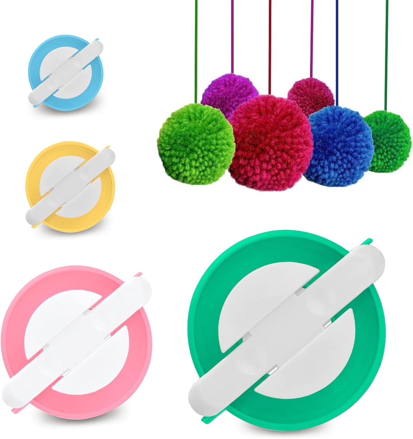 Pompom Maker Tool Set for Fluff Ball Weave DIY Wool Yarn Knitting Craft ...