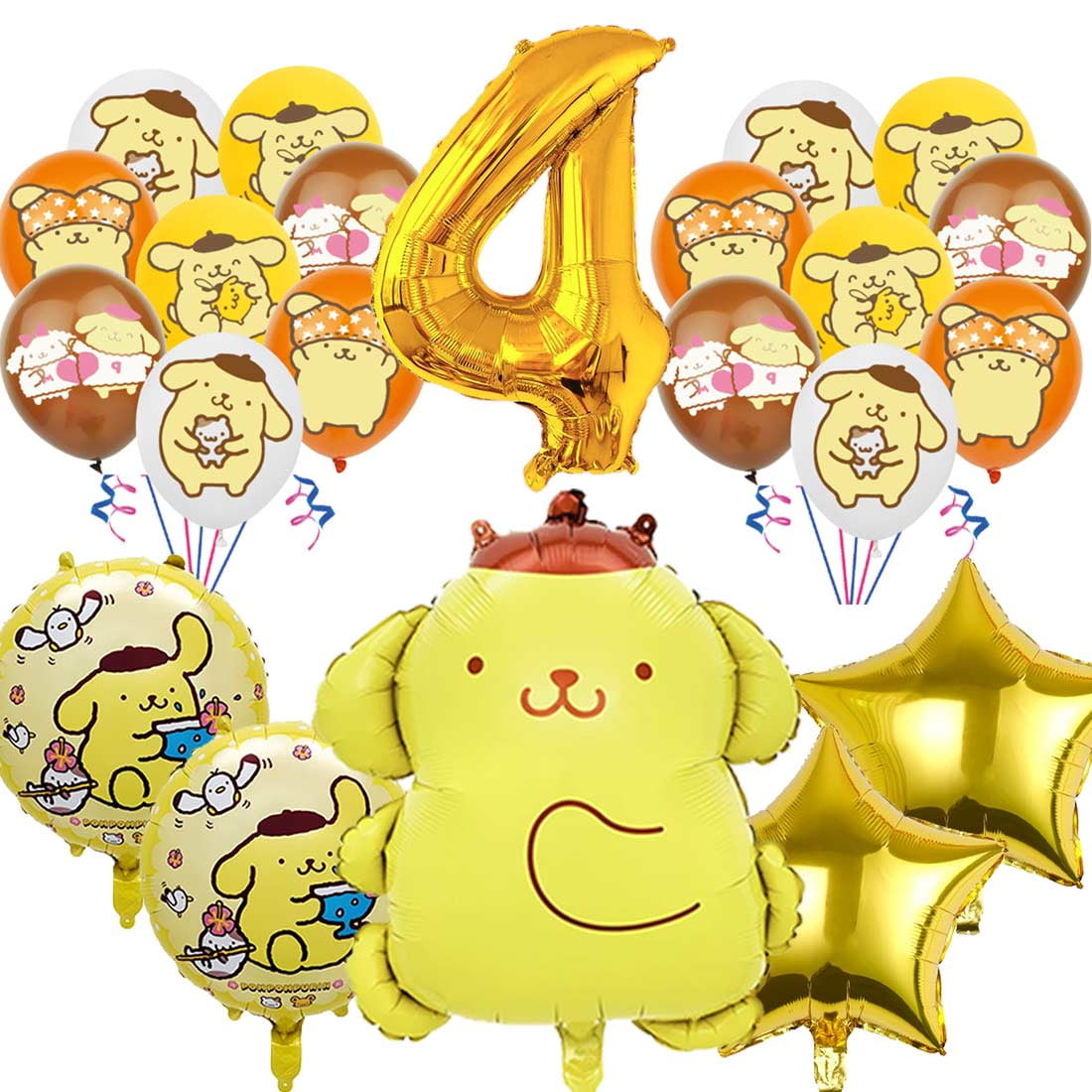 Pompompurin Balloons Party Supplies 4th Big Number Decorations Decor ...