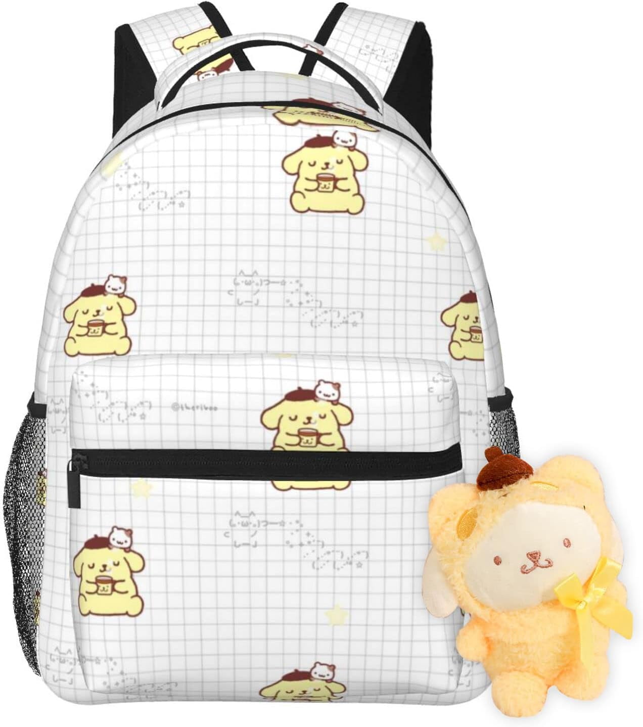 Pompompurin Casual Backpack With Cute Keychain Cartoon Anime Puppy ...