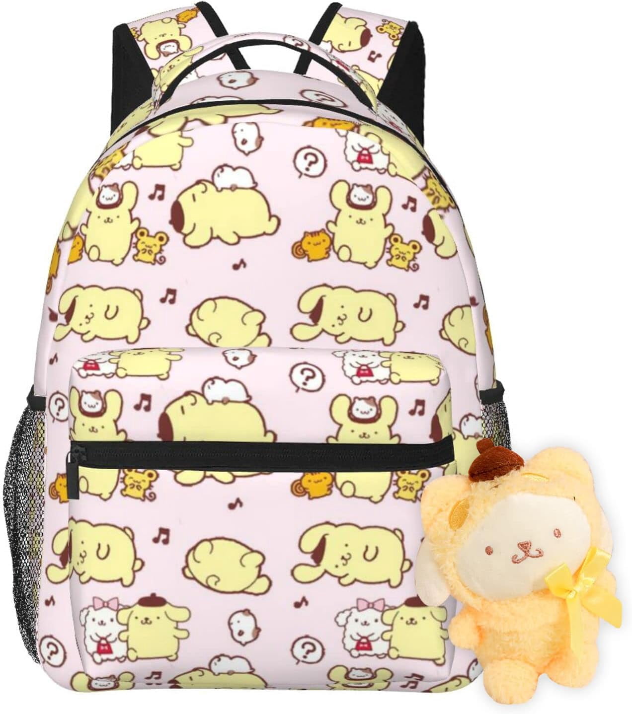 Pompompurin Collage Casual Backpack With Cute Keychain Cartoon Anime ...