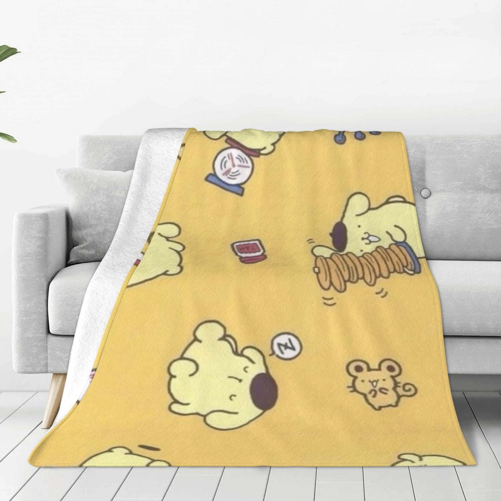Pompompurin Cozy Throw Blanket Girls Bedroom Nap Blanket Bedding Kawaii ...