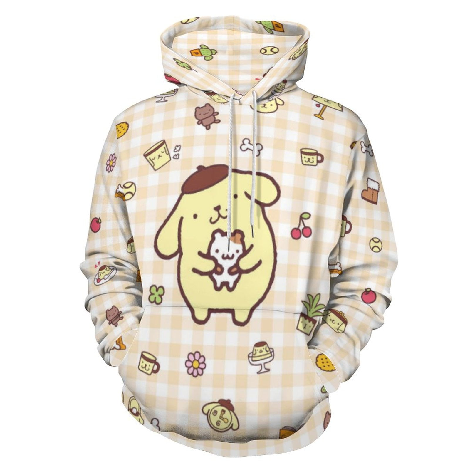 Pompompurin Hoodie 3D Print Pullover Hooded Long Sleeve Sweatshirts ...