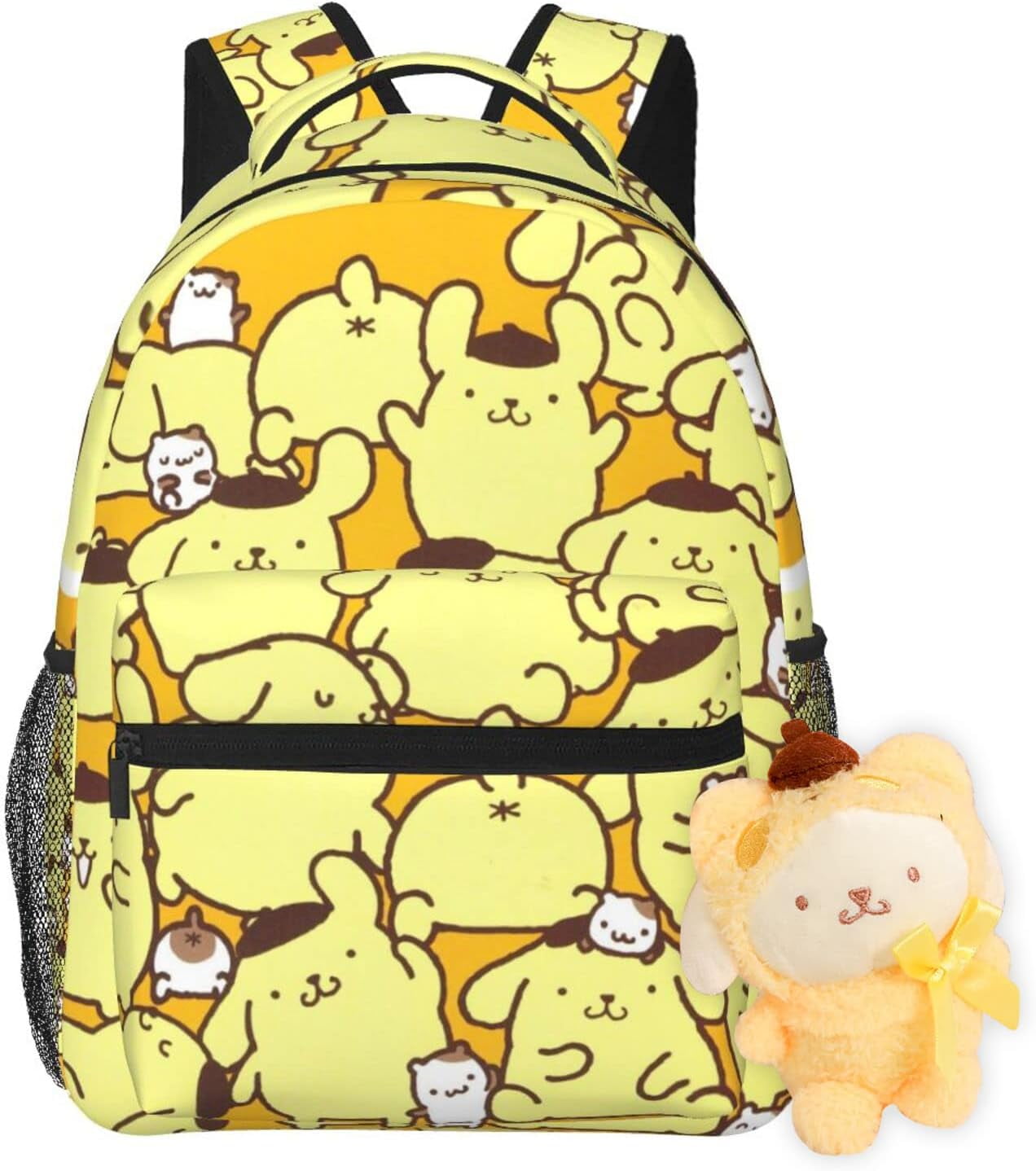 Pompompurin Kawaii Backpack Collage Cartoon Yellow Laptop Backpack For ...