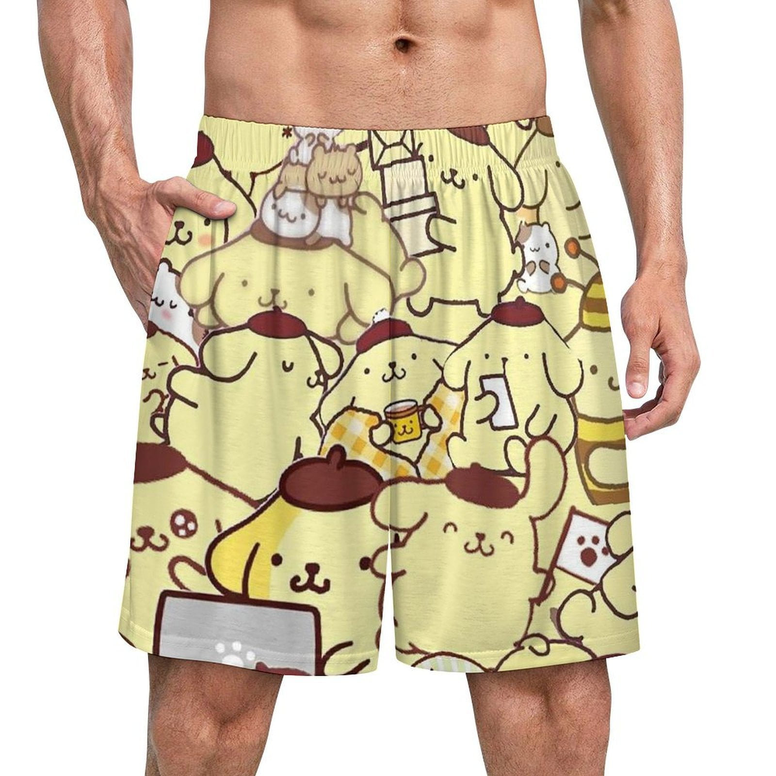 Pompompurin Men's Sleepwear Shorts Pajama Bottom Lounge Sleep Pajama ...