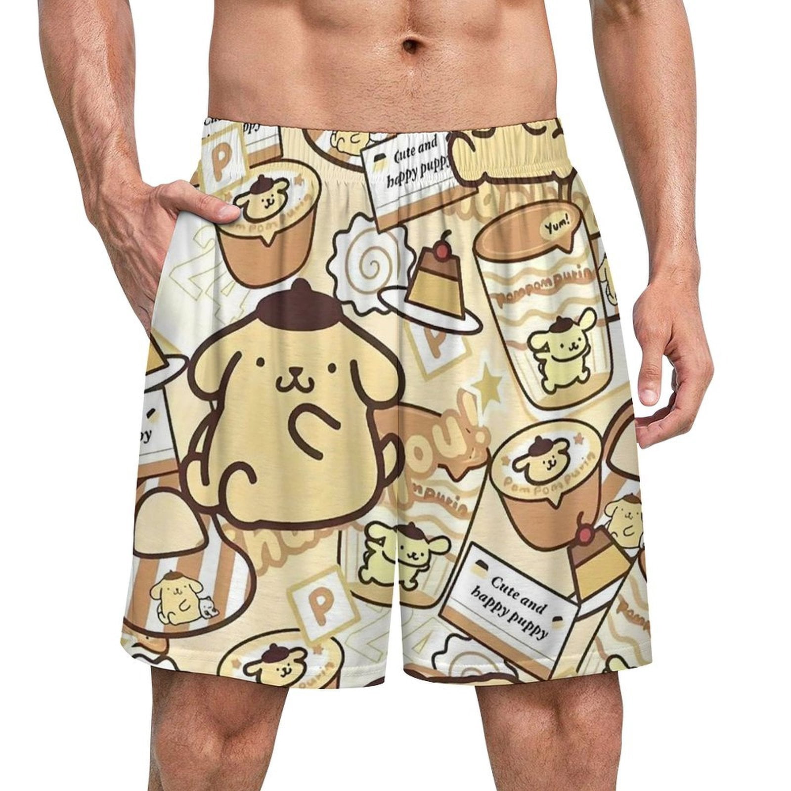 Pompompurin Men's Sleepwear Shorts Pajama Bottom Lounge Sleep Pajama ...