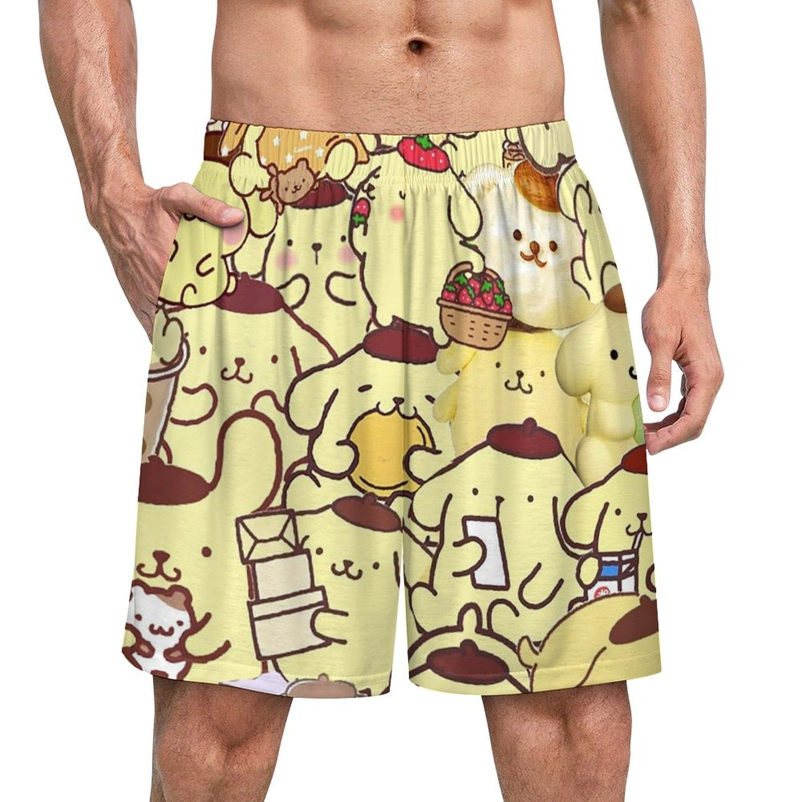 Pompompurin Men's Sleepwear Shorts Pajama Bottom Lounge Sleep Pajama ...