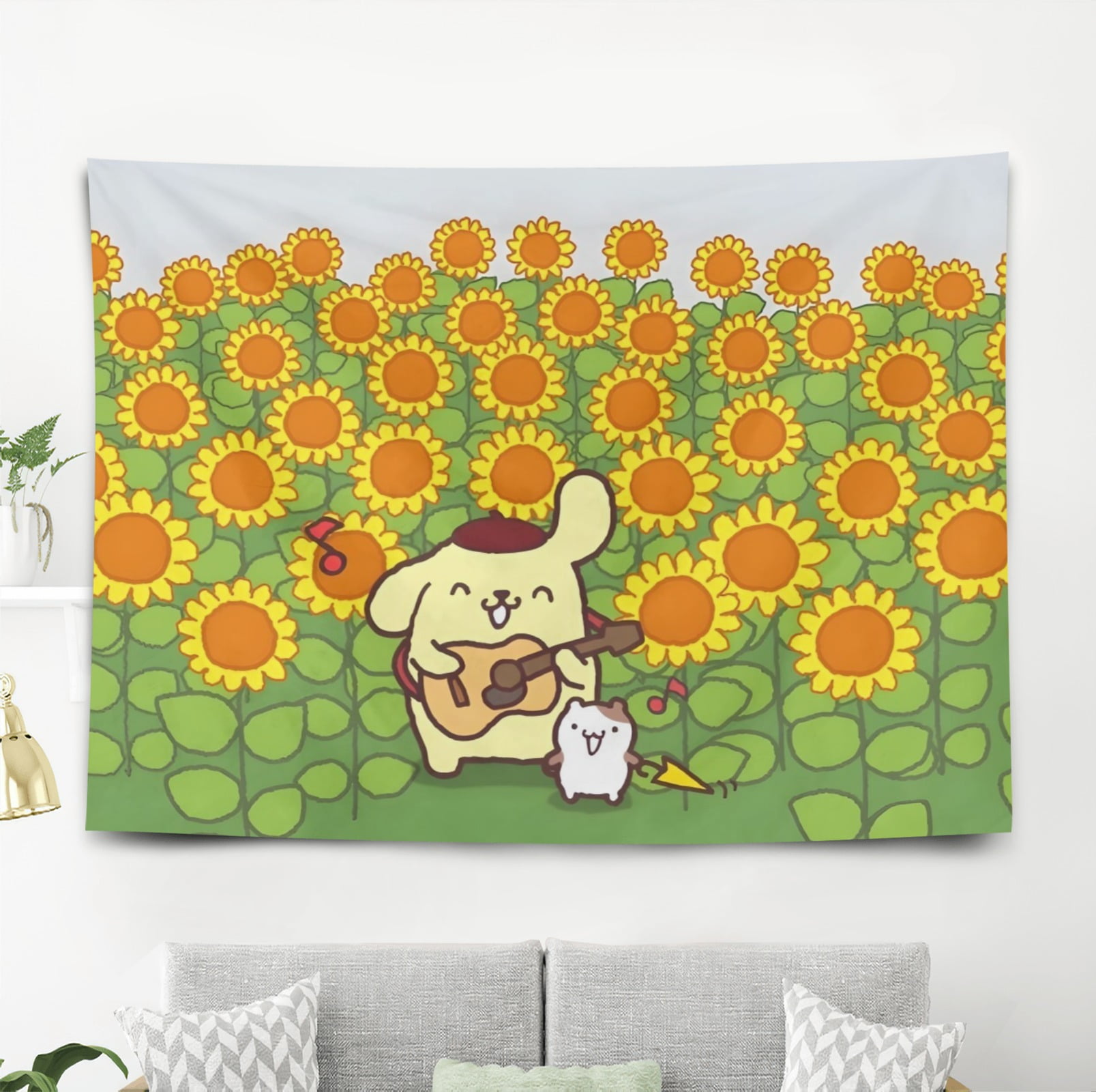 Pompompurin Pattern Wall Hanging 50*60 Inches High-Quality Peach Skin ...