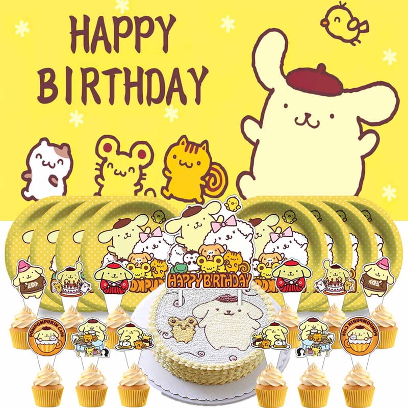 Pompompurin Plates Birthday Party Supplies Decor Decorations Background ...