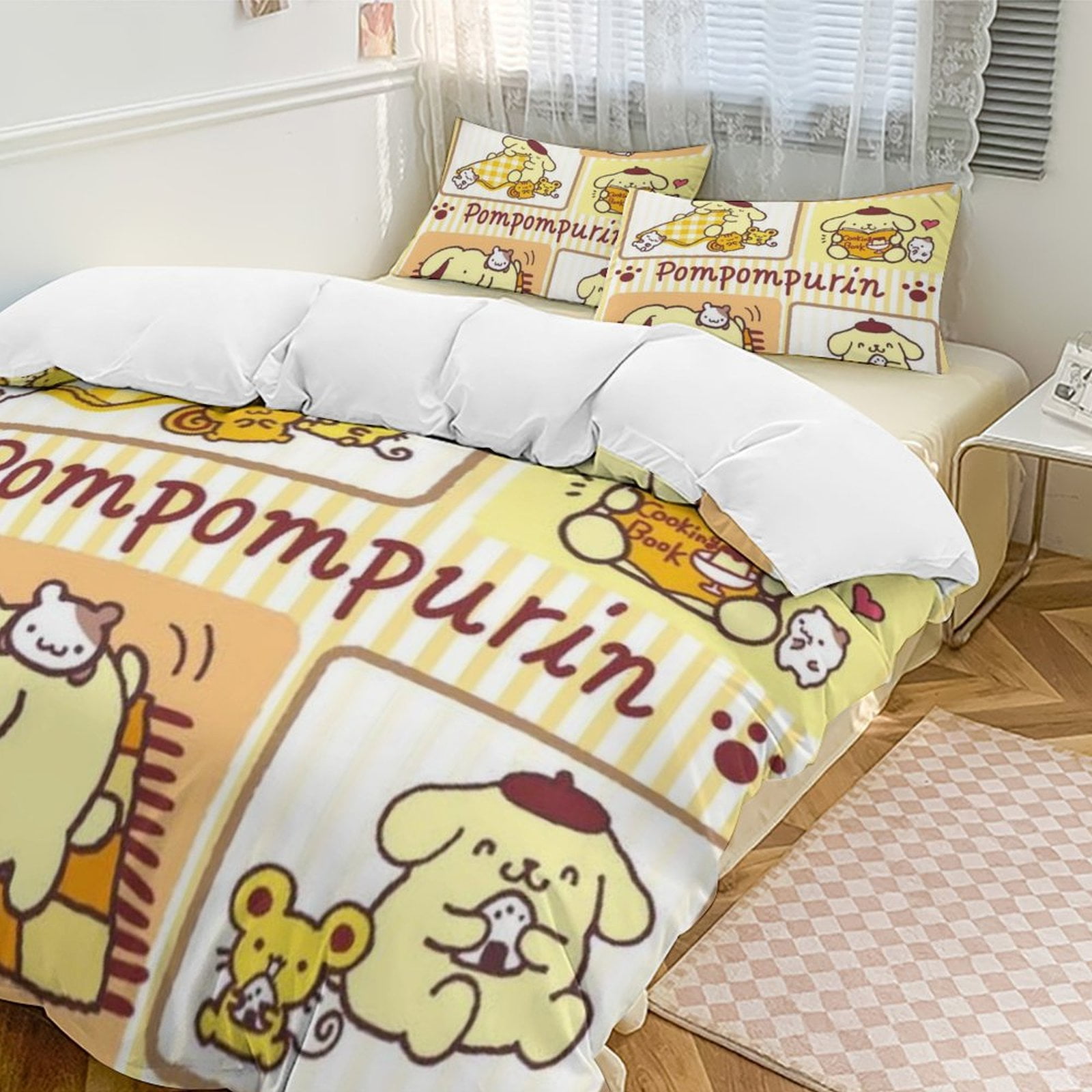 Pompompurin Soft 3-Piece Bedding Set (1 Duvet Cover + 2 Pillow Shams)90 ...