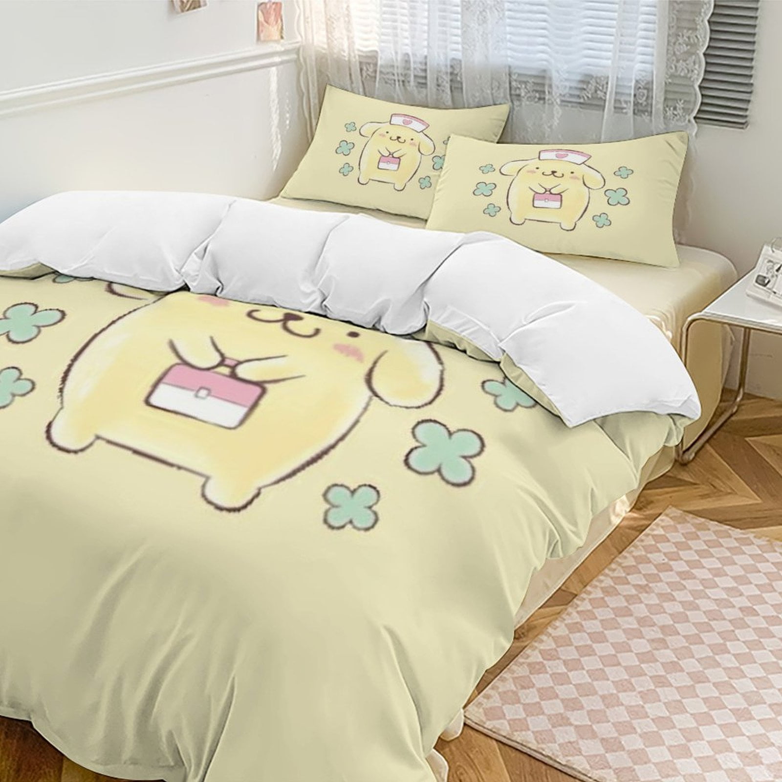 Pompompurin Soft 3-Piece Bedding Set (1 Duvet Cover + 2 Pillow Shams)90 ...