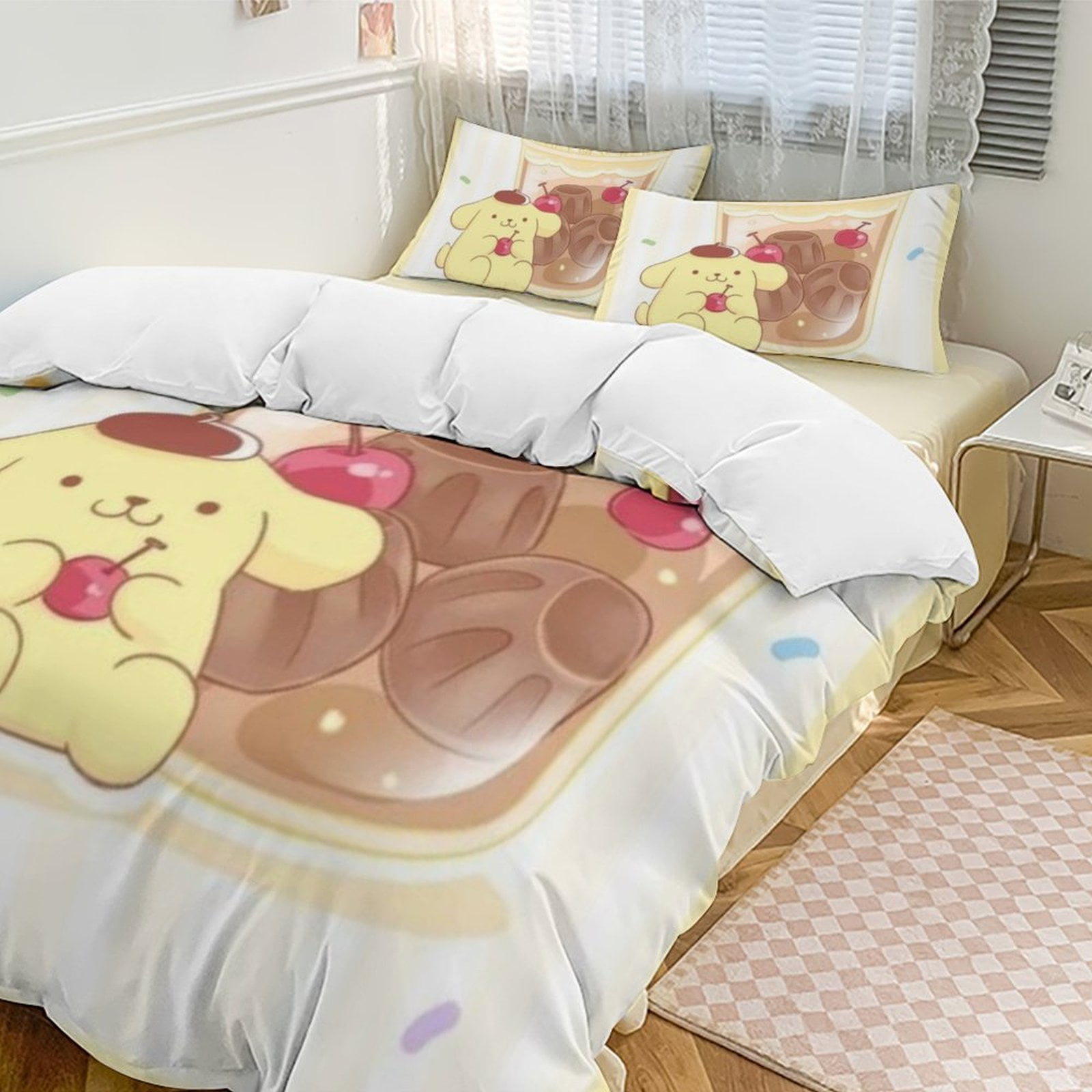Pompompurin Soft 3-Piece Bedding Set (1 Duvet Cover + 2 Pillow Shams)90 ...