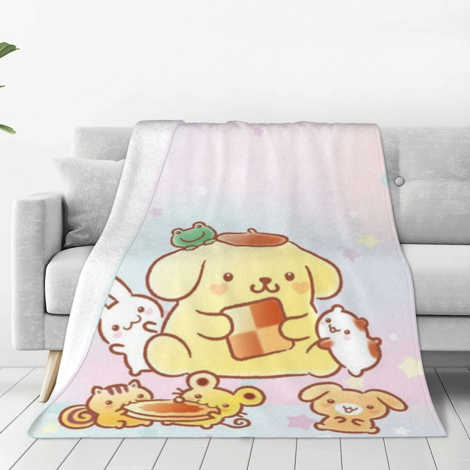 Pompompurin Throw Blanket Soft Cozy Flannel Blankets Pompompurin Decor ...