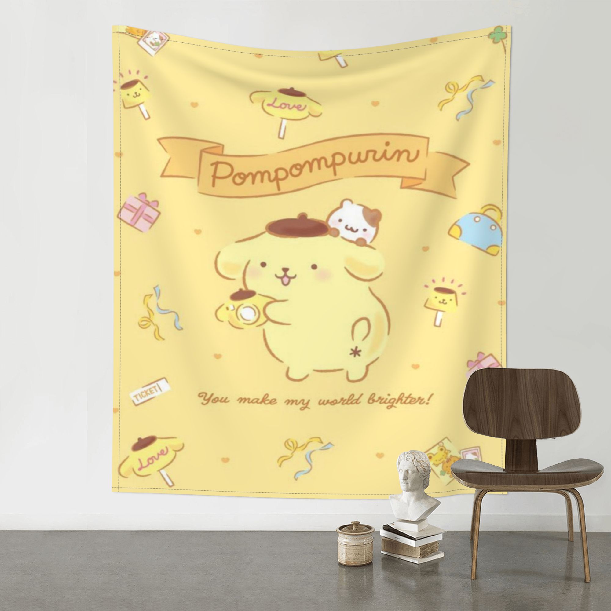 Pompompurin Wall Tapestry Anime Poster For Bedroom Aesthetics Funny ...