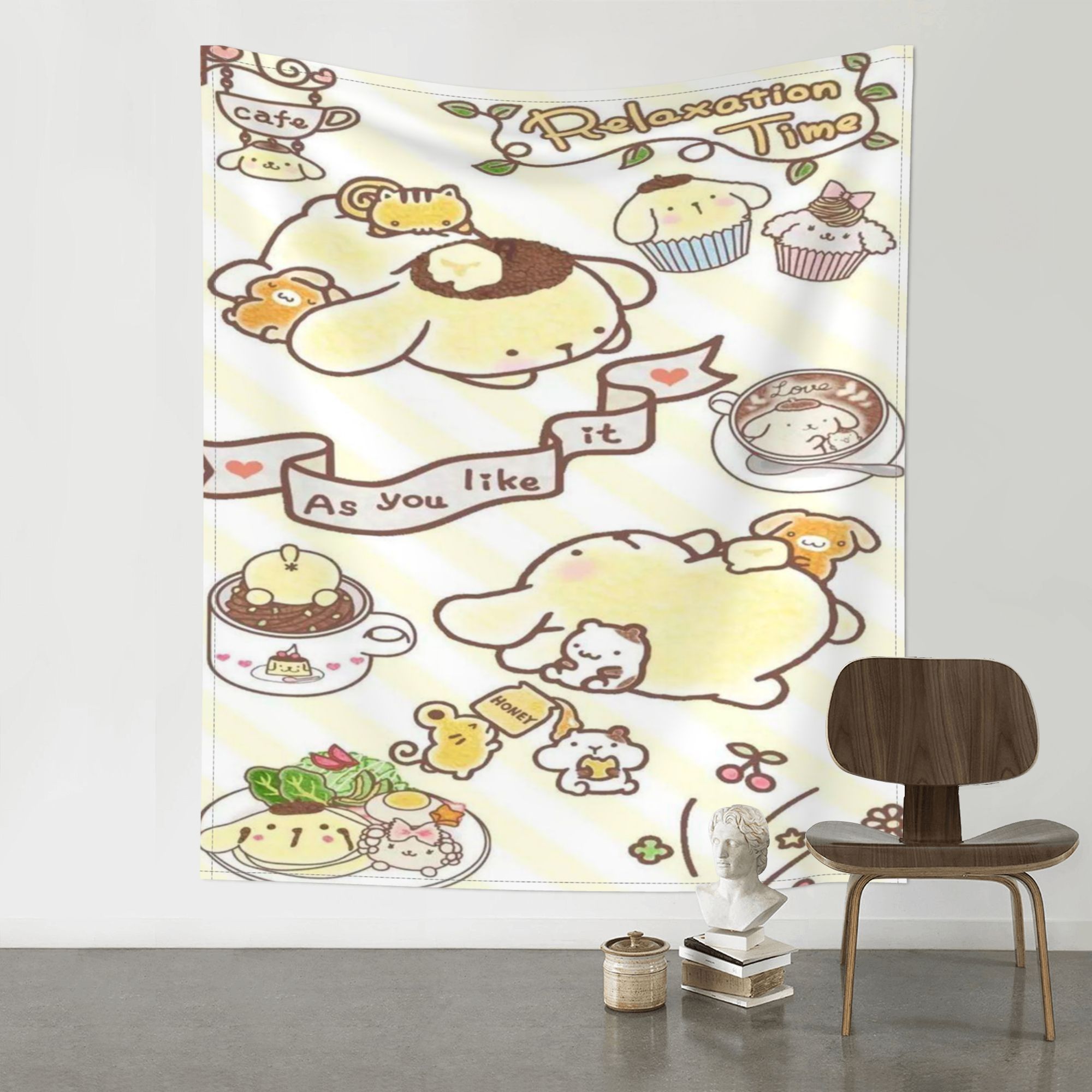 Pompompurin Wall Tapestry Anime Poster For Bedroom Aesthetics Funny ...