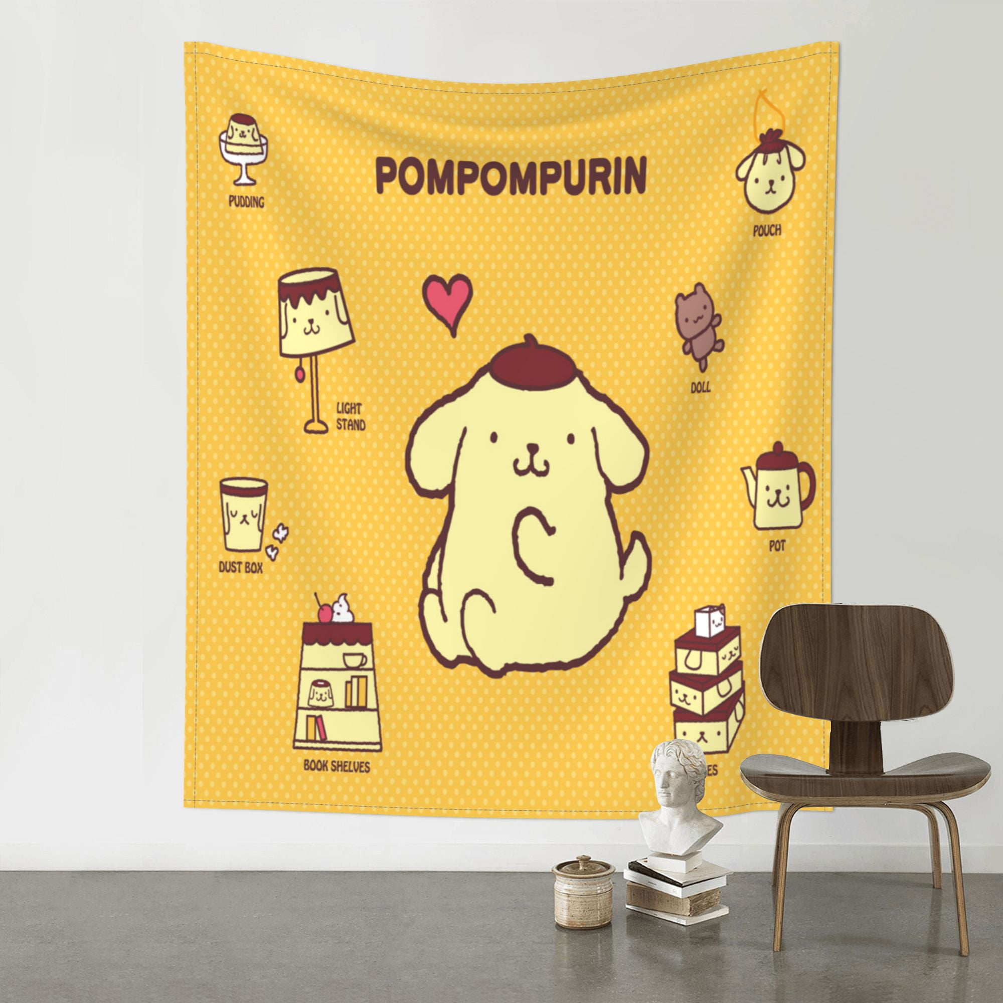 Pompompurin Wall Tapestry Anime Poster For Bedroom Aesthetics Funny ...