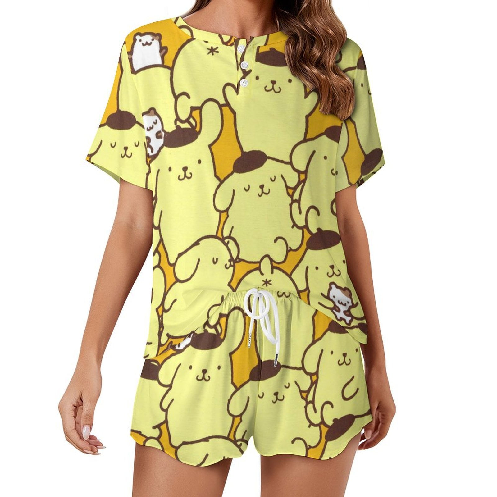 Pompompurin Women Pajamas Set Loungewear Sleepwear 2 Piece PJ Sets ...