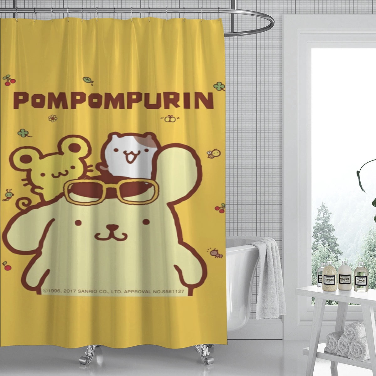 Pompompurin shower curtain showcases an iconic artwork, is completely ...