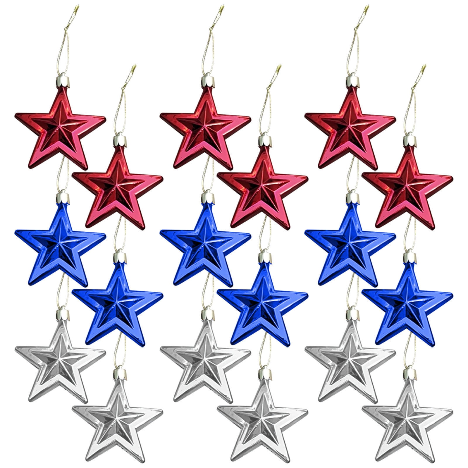 Pompotops 18PCS Independence Day Star Hanging Ornament - 4th of July ...