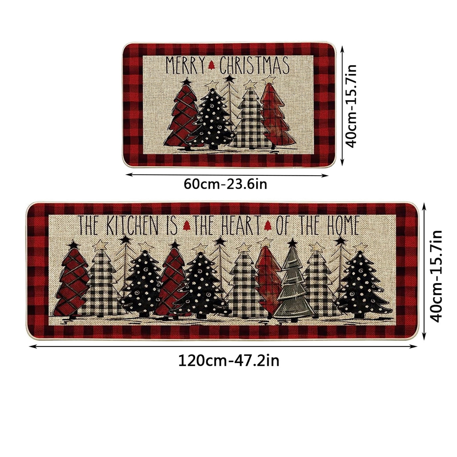 Pompotops 2 PCS Christmas Kitchen Mats for Floor, Christmas Kitchen ...