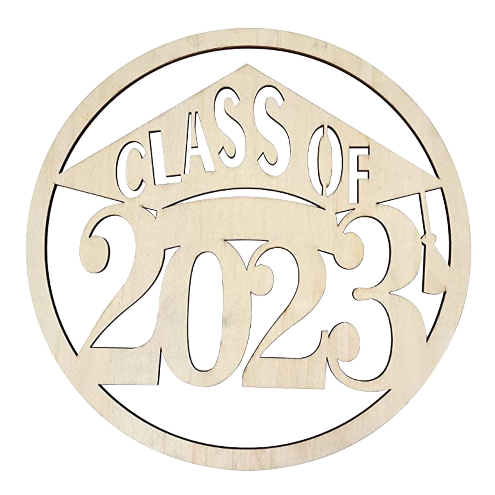 Vikakiooze Wooden Signage Photo Booth Props Round Wooden Graduation ...