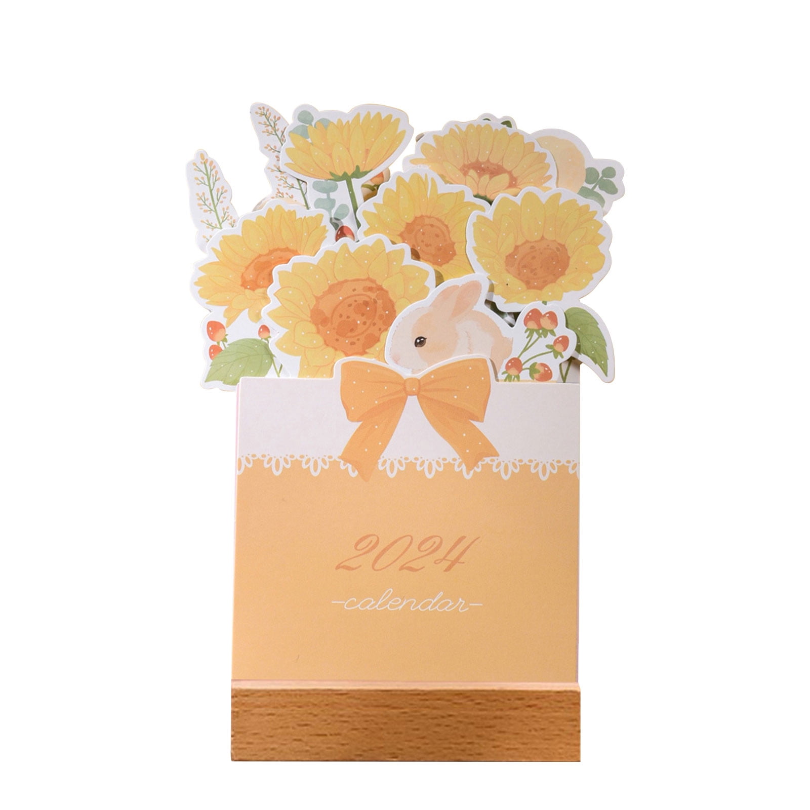 Pompotops 2024 Creative Flower Desk Calendar, Flower Calendar 2024 ...