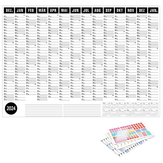 Pompotops 2024 Large Wall Calendar, 2024 Planner's Giant Annual Poster ...
