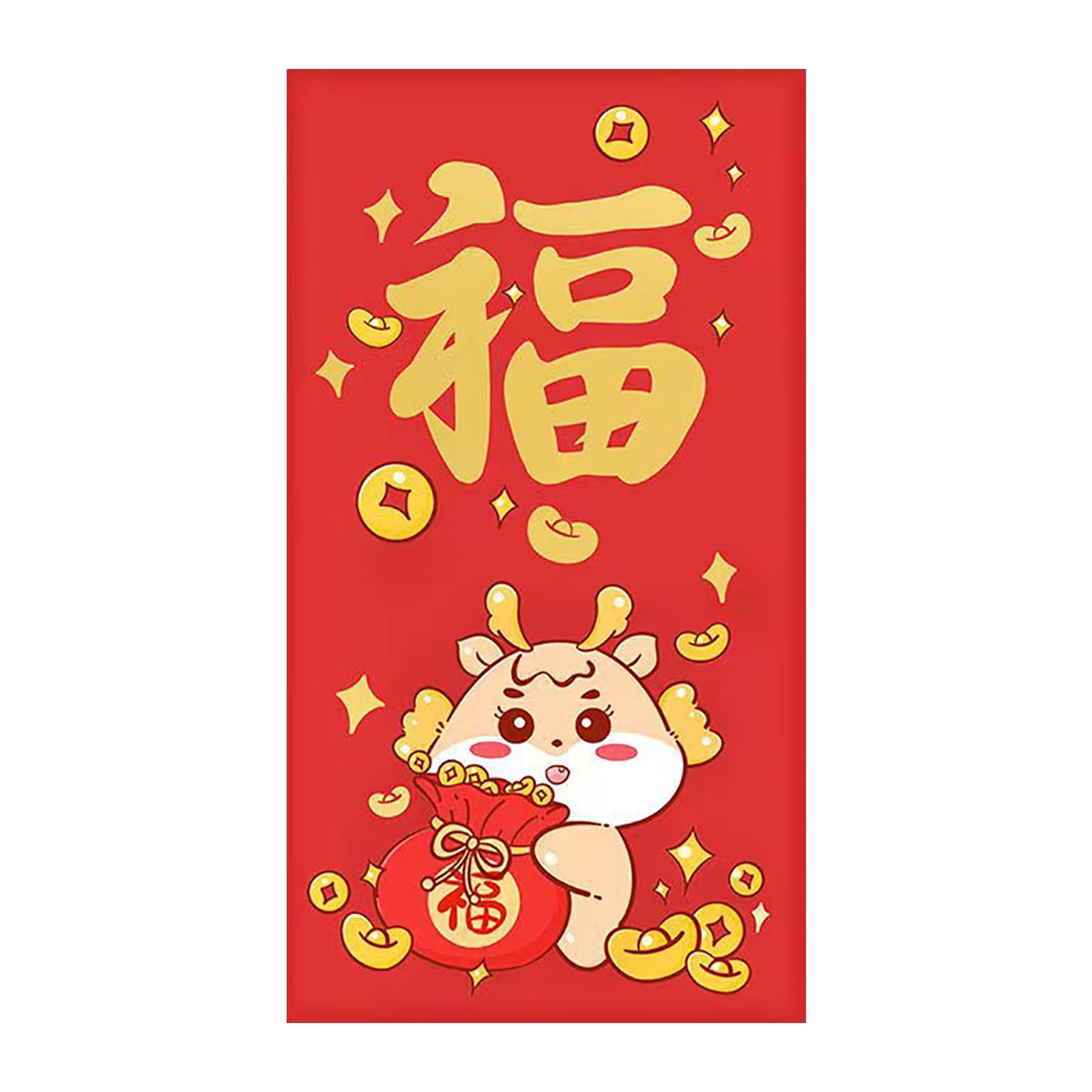 Vikakiooze 8Pcs 2024 Dragon Chinese New Year Red Envelope New Year Gold ...