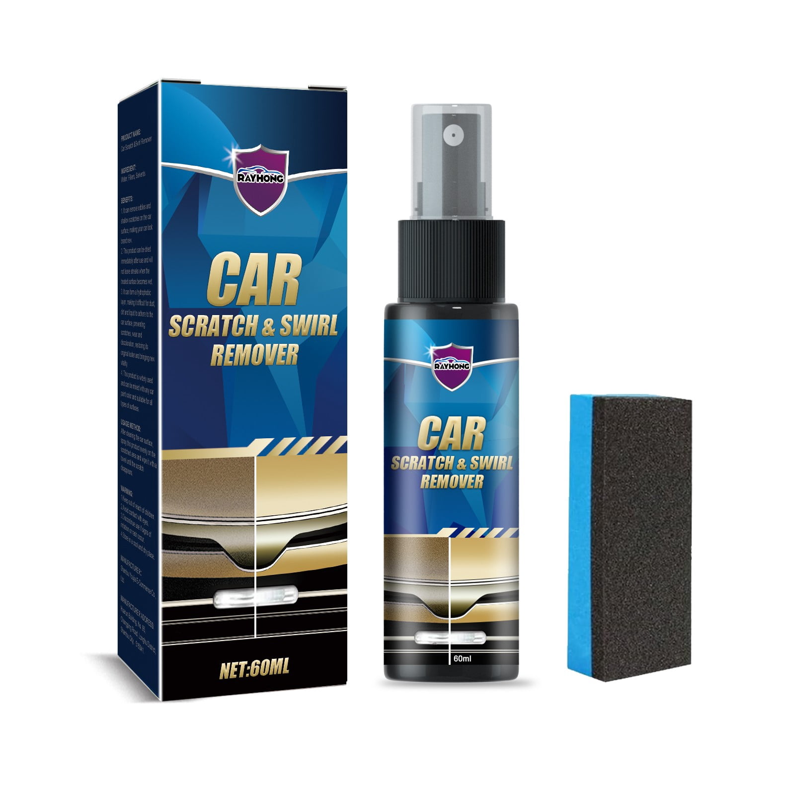 Pompotops Car Scratch Remover, 60ML Car Restoring Spray Multi-purpose ...