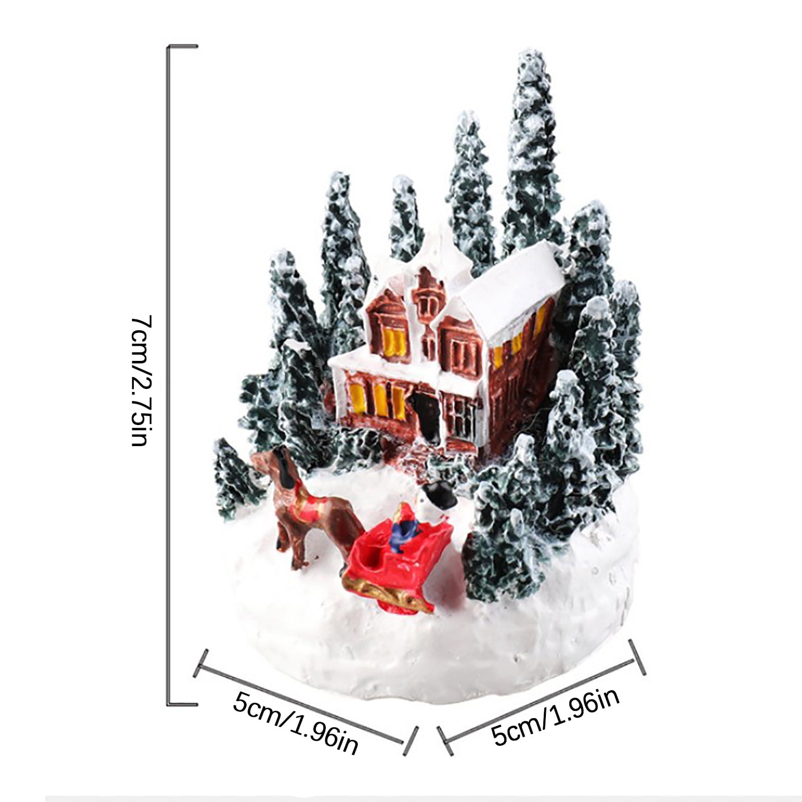 Pompotops Christmas Resin Houses Glowing Decorations, Desktop Mini Cute ...