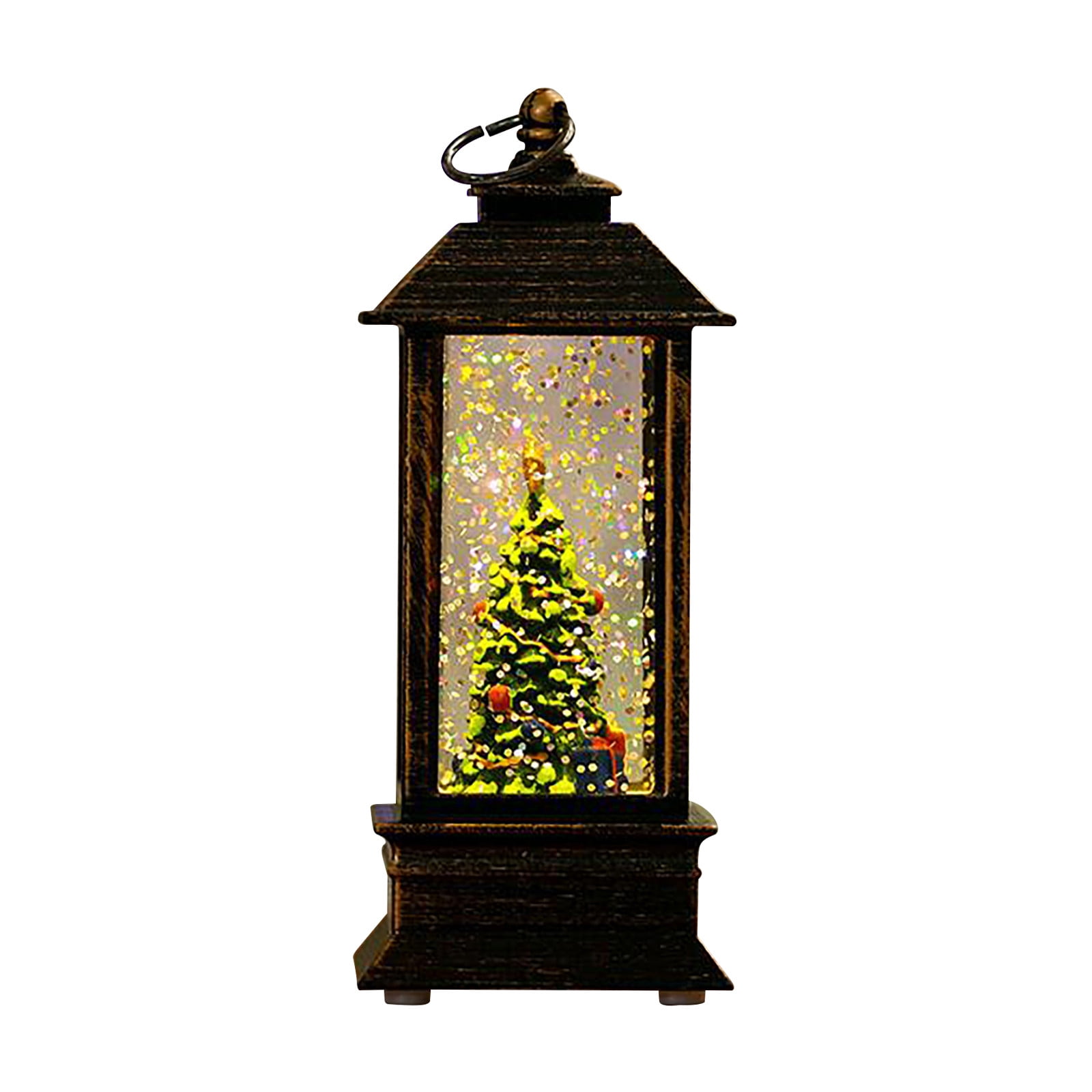 Pompotops Christmas Simulation Small Oil Lamp Square Wind Lantern Scene ...