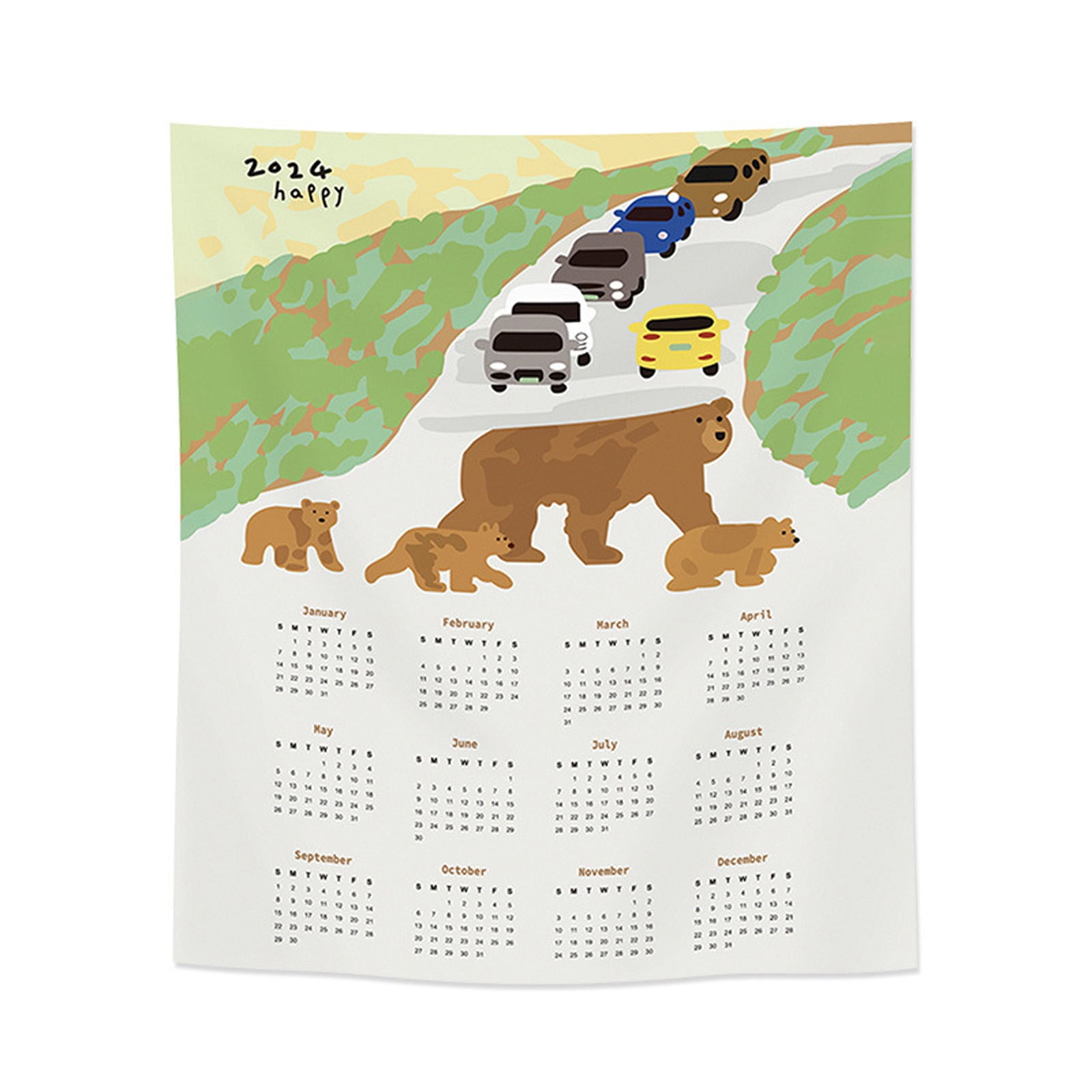 Vikakiooze Cloth Calendars 2024 Calendar Hanging Cloth Background Cloth ...