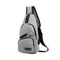 Pompoptops Unisex Crossbody Backpack with USB Hole Polyester Gray ...