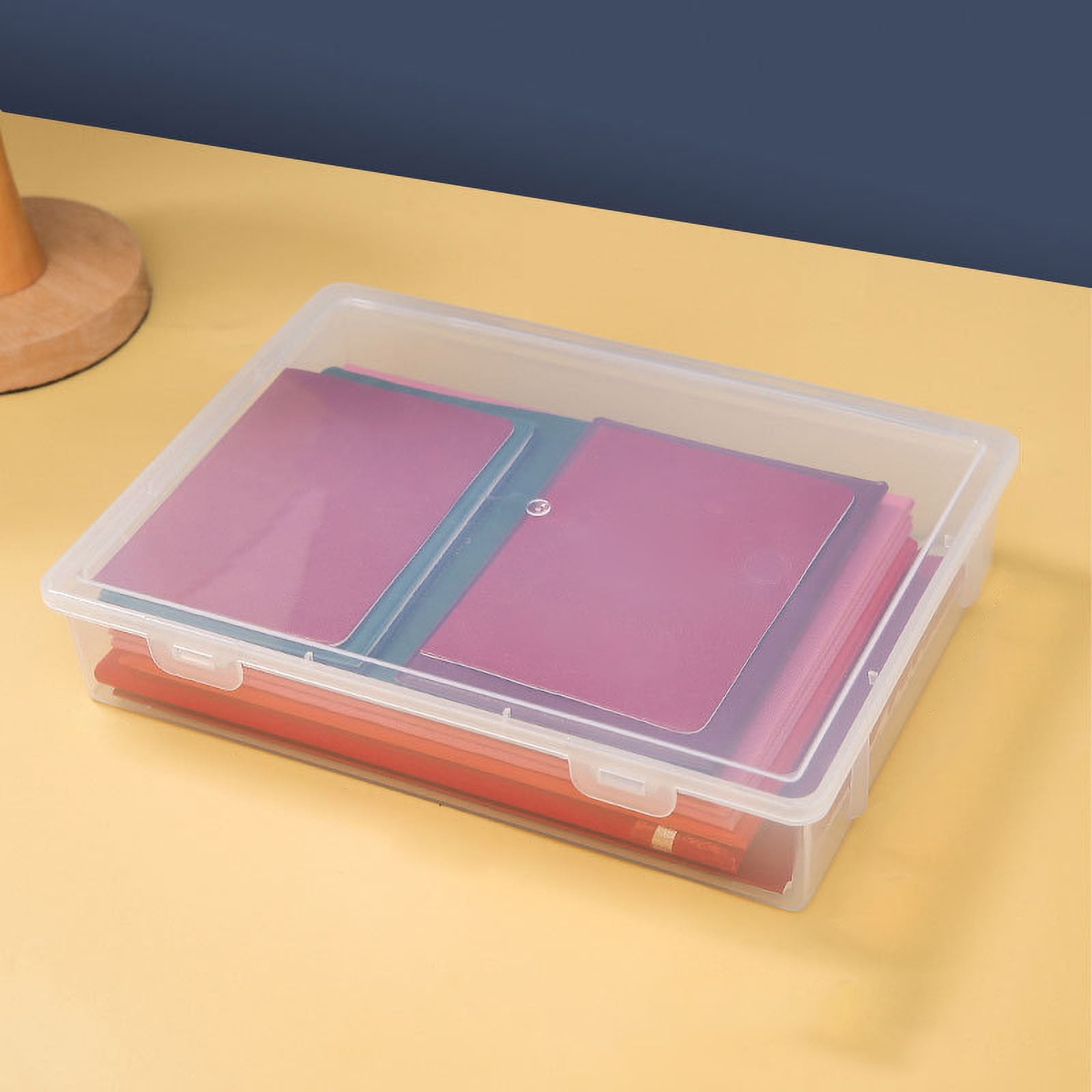 Pompotops Desktop Dust-proof Clear Plastic Document Storage Box A4 ...