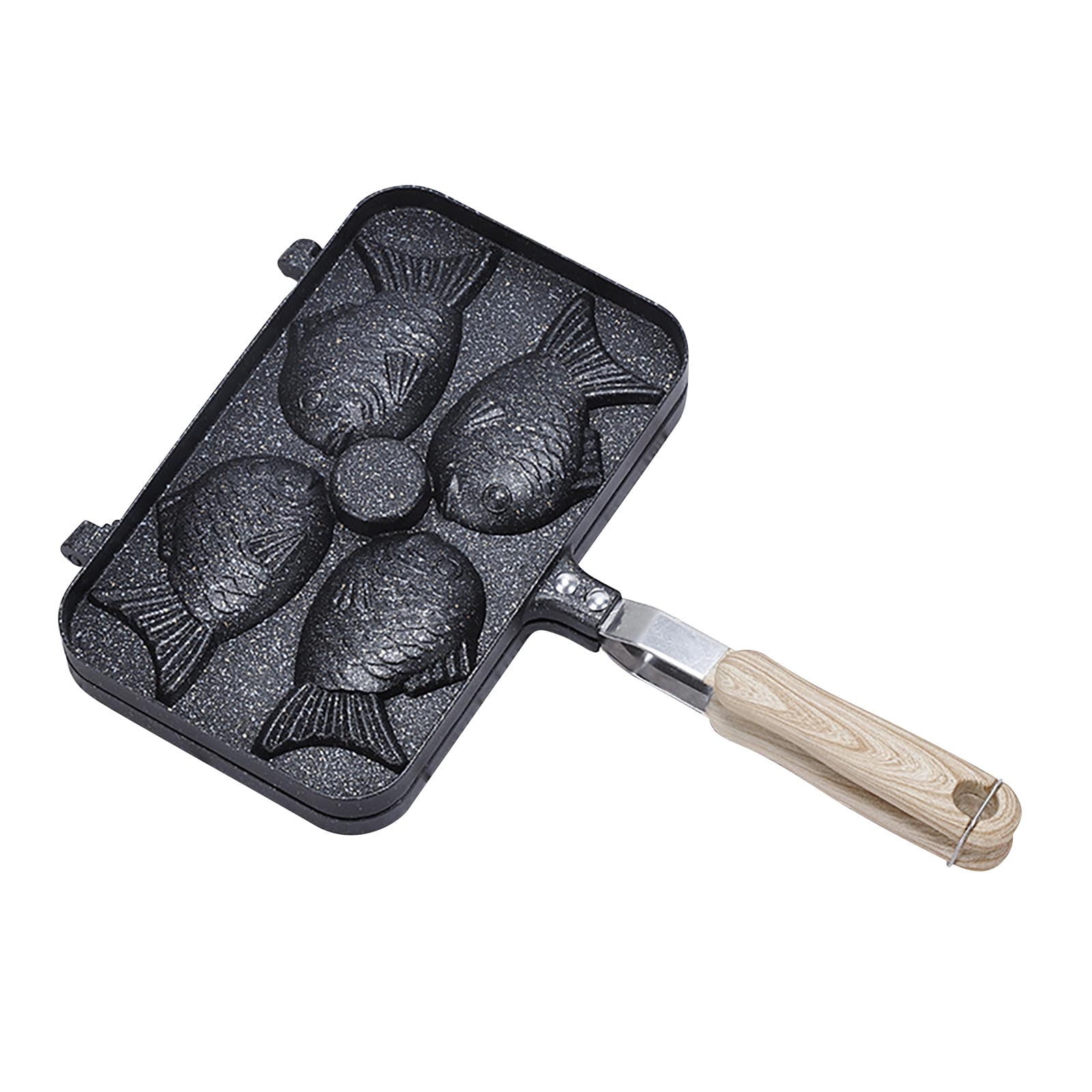 Pompotops Four Fish Waffle Non-stick Double-sided Sea Grill Plate ...