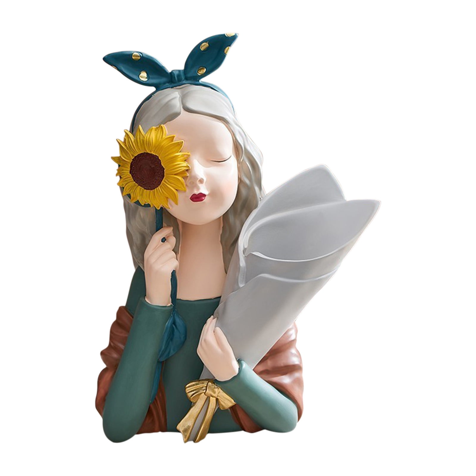 Vikakiooze Girl Figurines Flower Vase Pot Resin Girls Figurines ...