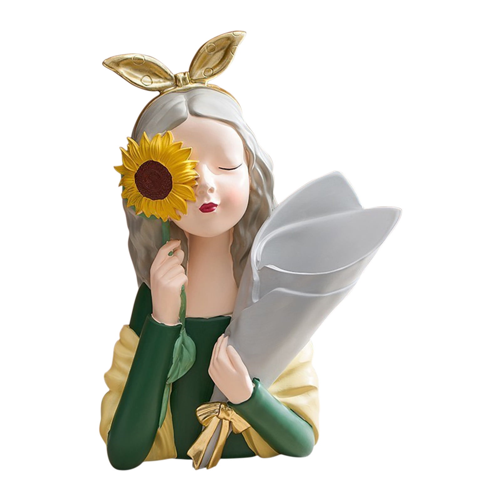 Pompotops Girl Figurines Flower Vase Pot Resin Girls Figurines ...