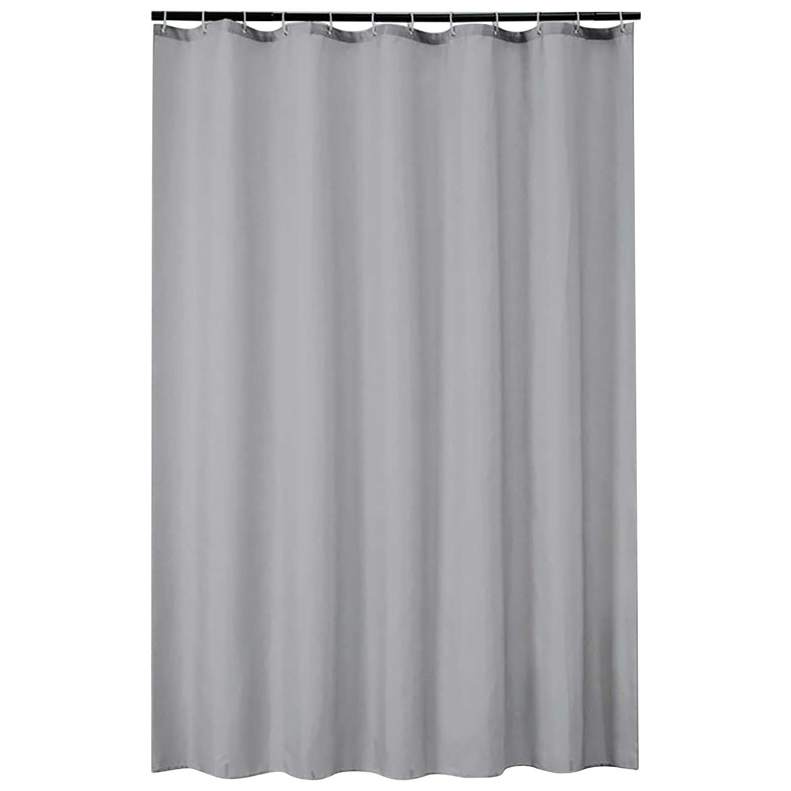 Pompotops Gray Shower Fabric Curtain Plain Color Waterproof Thickened ...
