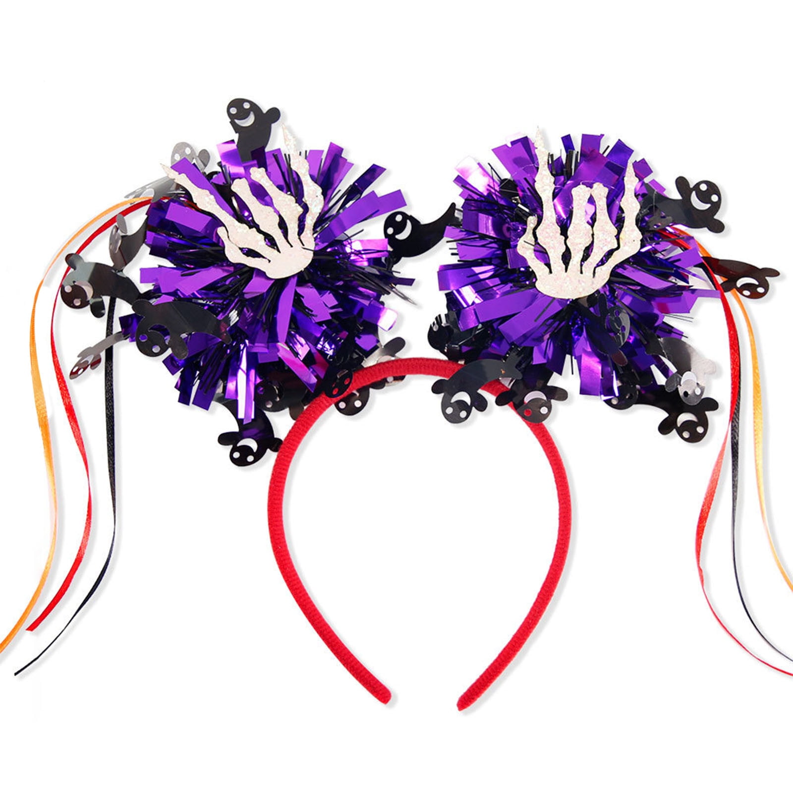 Pompotops Halloween Colourful Tassels Headdress Rain Ball Hair Ghost ...