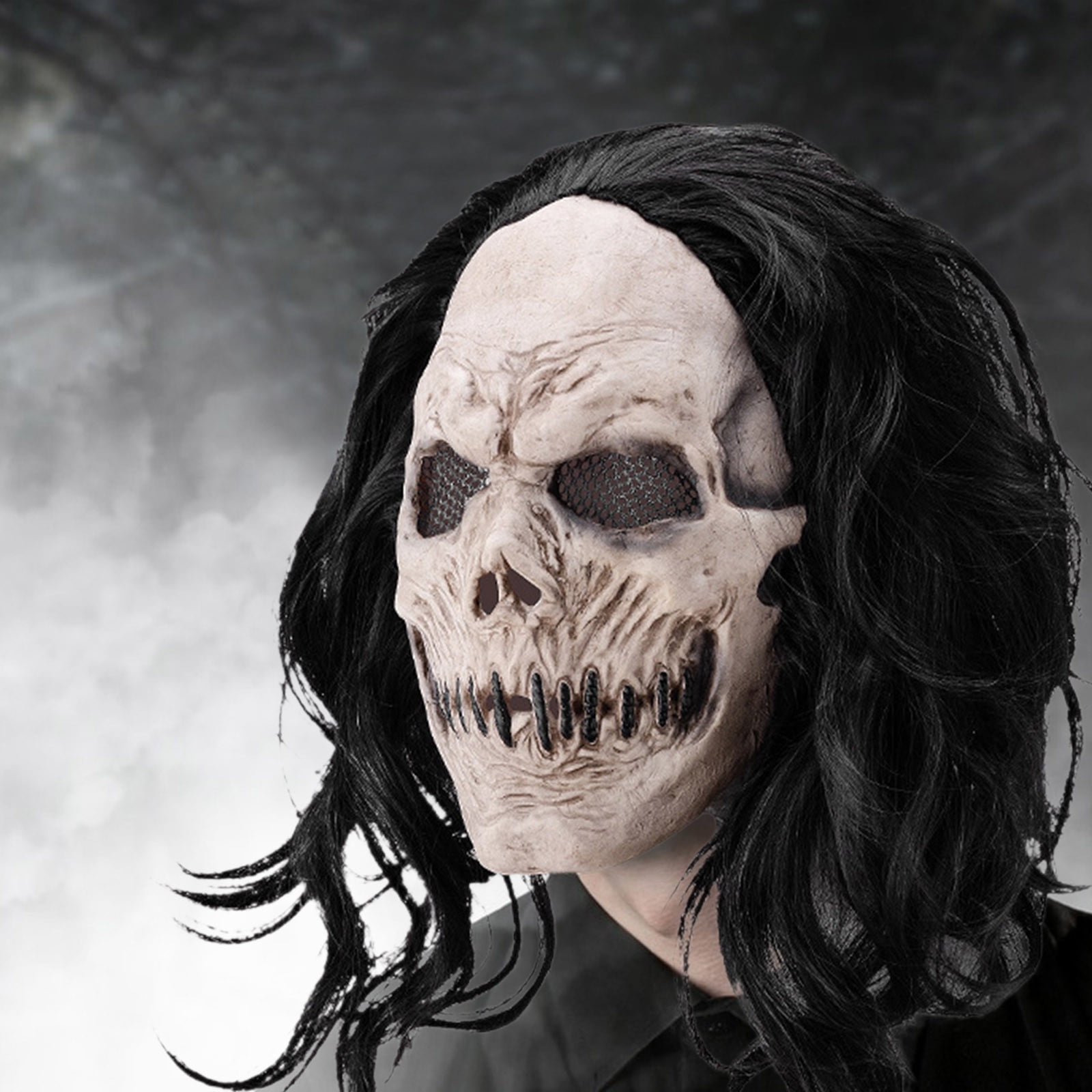 Pompotops Halloween Decoration Masks Horror Head Covering Dark Masks ...