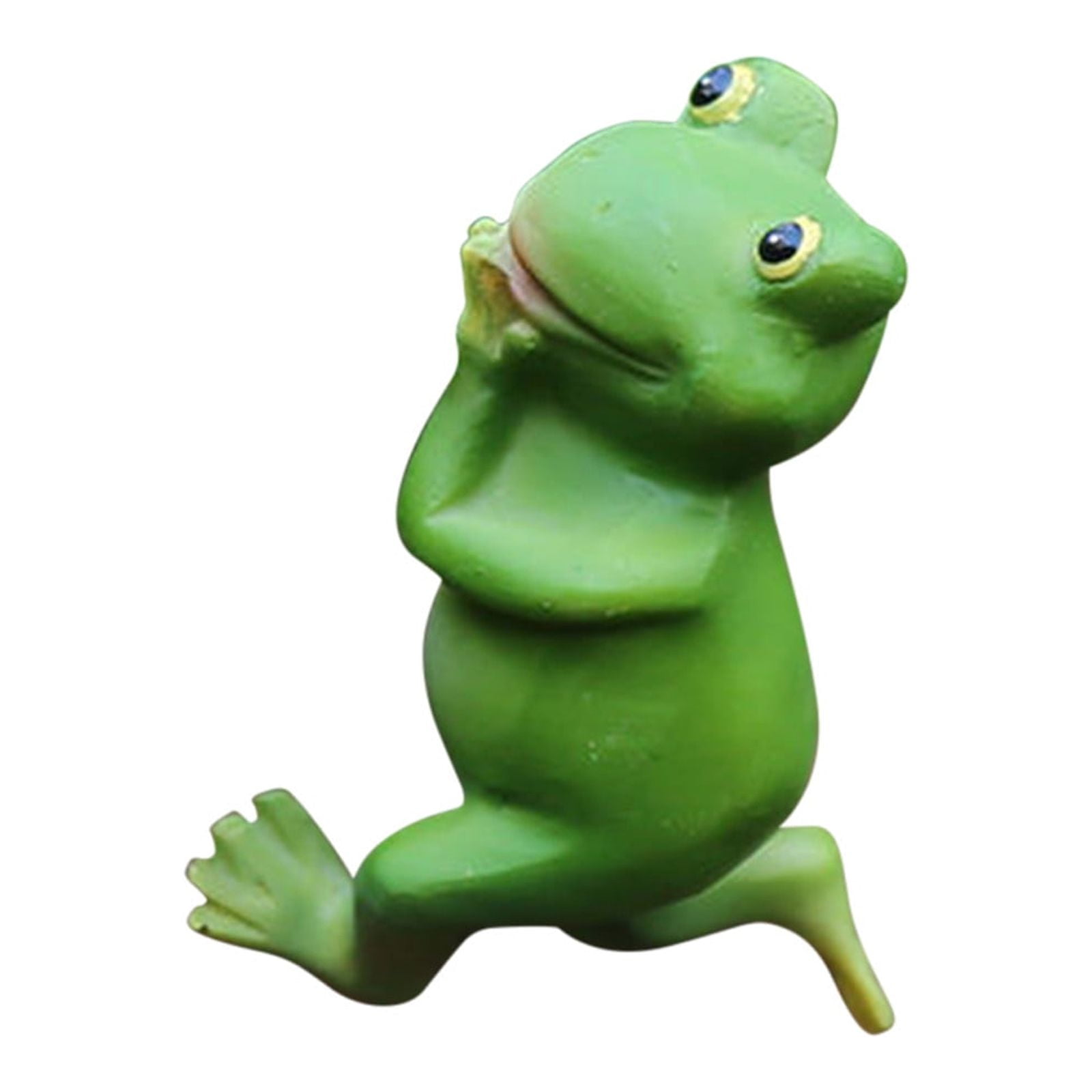 Pompotops Mini Green Frog Bunny Statues for Plant Pot, Outdoor ...