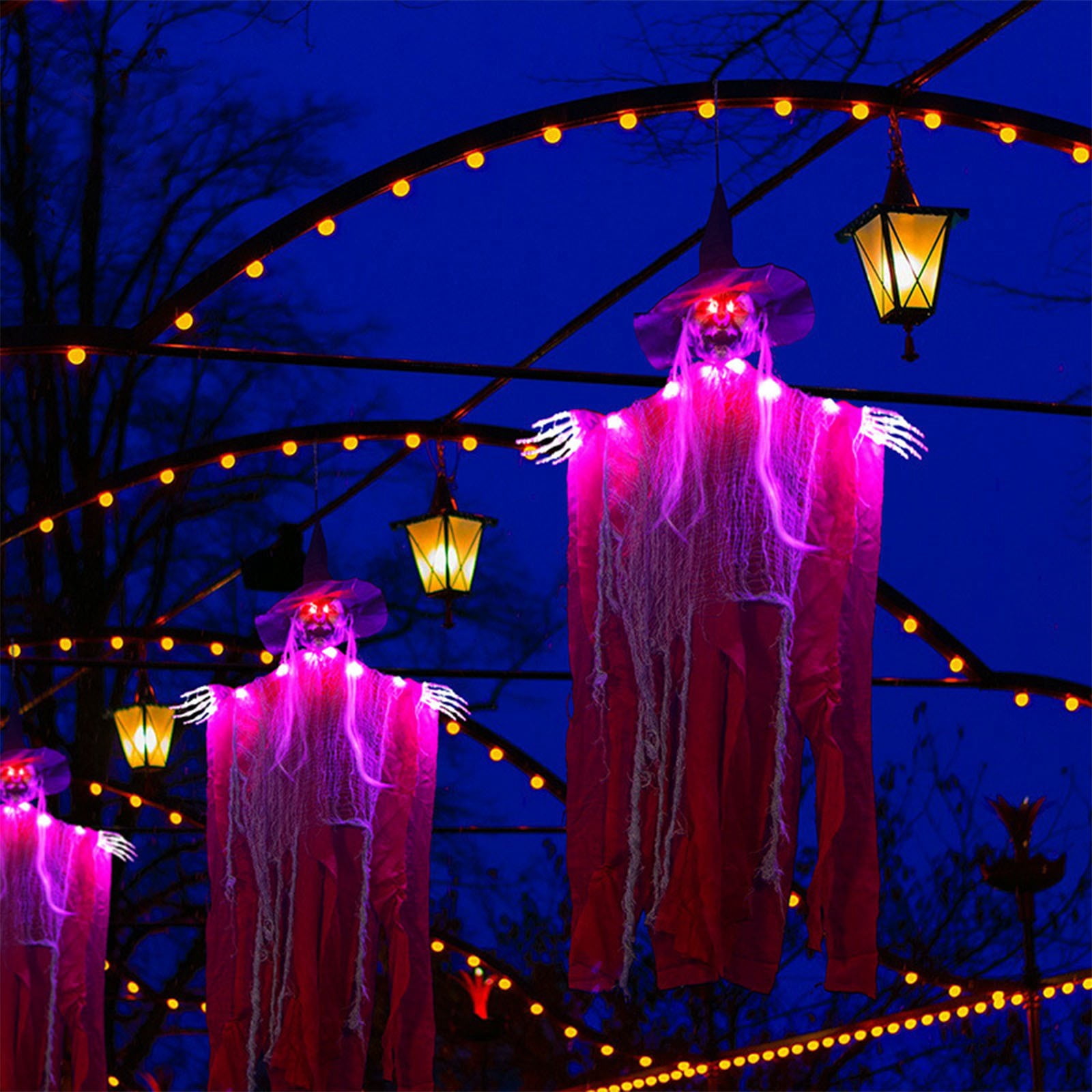 Pompotops Motion-activated Witch Hanging Lamp Voice-activated Witch ...
